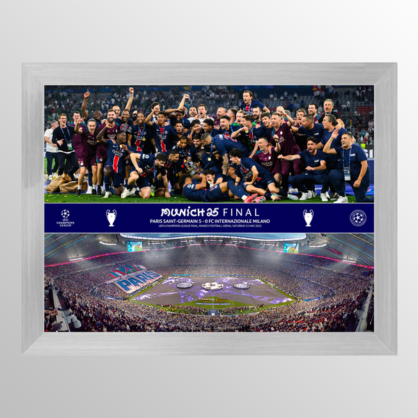 2025 UEFA Champions League Final Munich Celebration Framed Montage Fea ...