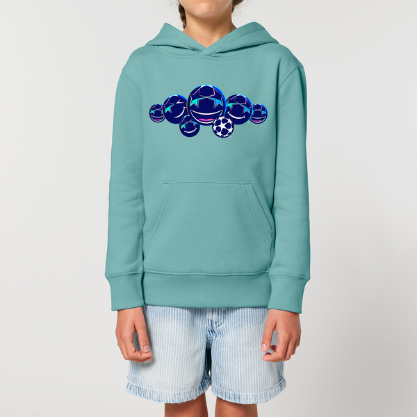 UCL Smiling Starball #2 Kids Hoodie - Teal Monstera - UEFA Club ...