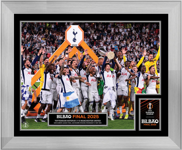 2025 UEFA Europa League Final Bilbao Framed and Mounted Winners Cup Li ...