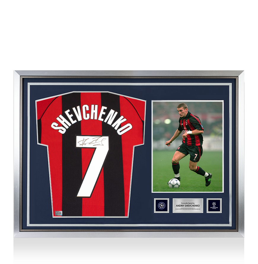 Pre-Framed Andriy Shevchenko Official UEFA Champions League Back Signe ...