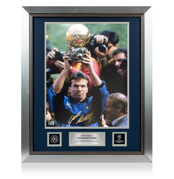 Lothar Matthaus Official UEFA Champions League Signed and Framed Inter ...