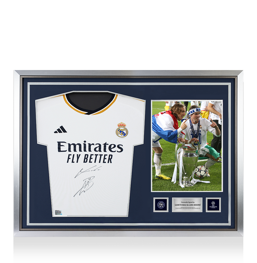 Gareth Bale and Luka Modric Official UEFA Champions League Dual Signed ...