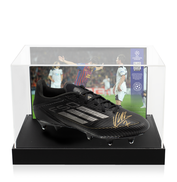 David Villa Official UEFA Champions League Signed adidas F50 Boot In P ...