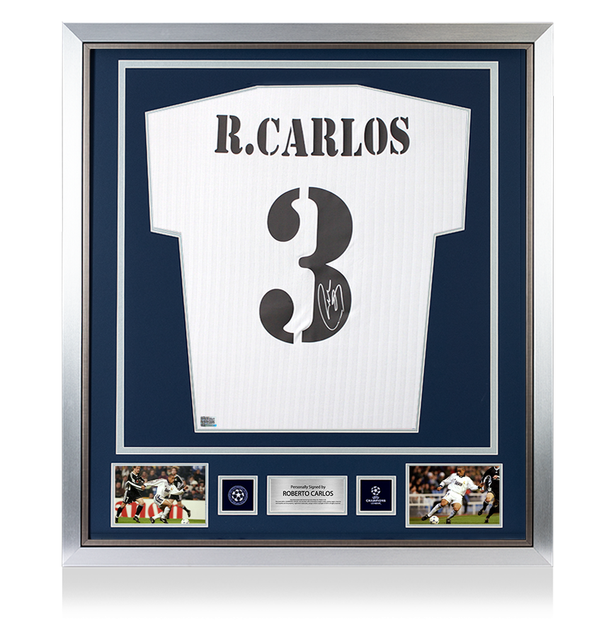Roberto Carlos Official UEFA Champions League Back Signed and Framed R ...