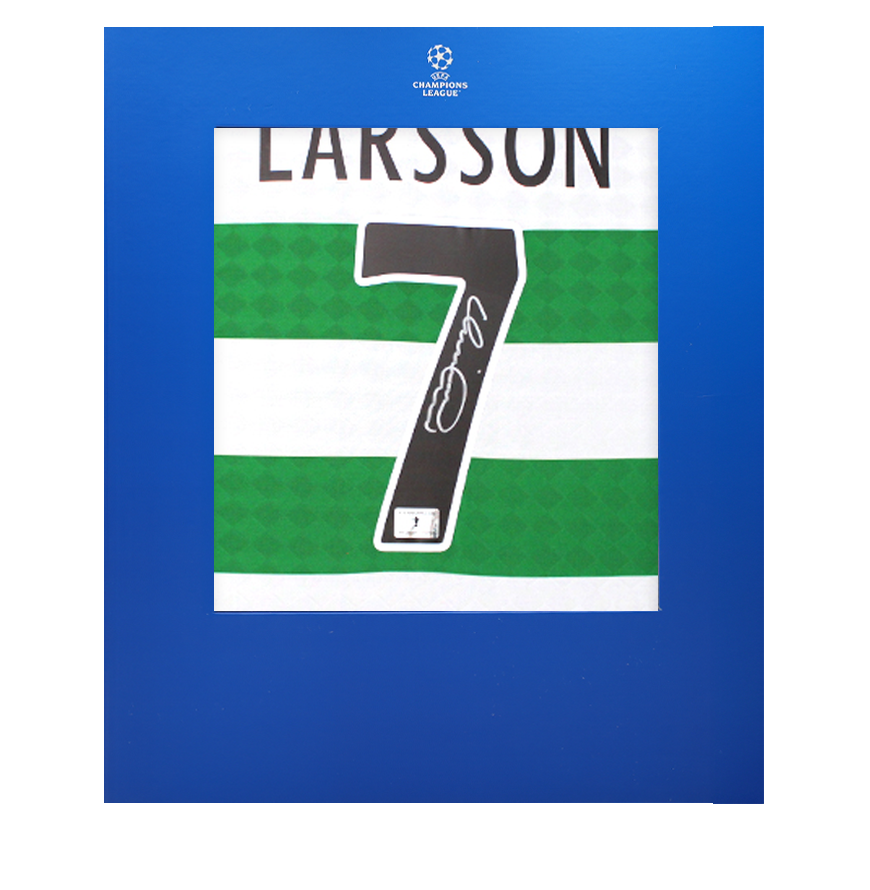 Henrik Larsson Official UEFA Champions League Back Signed Celtic Retro ...