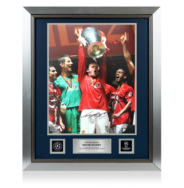 Wayne Rooney Official UEFA Champions League Signed and Framed Manchest ...