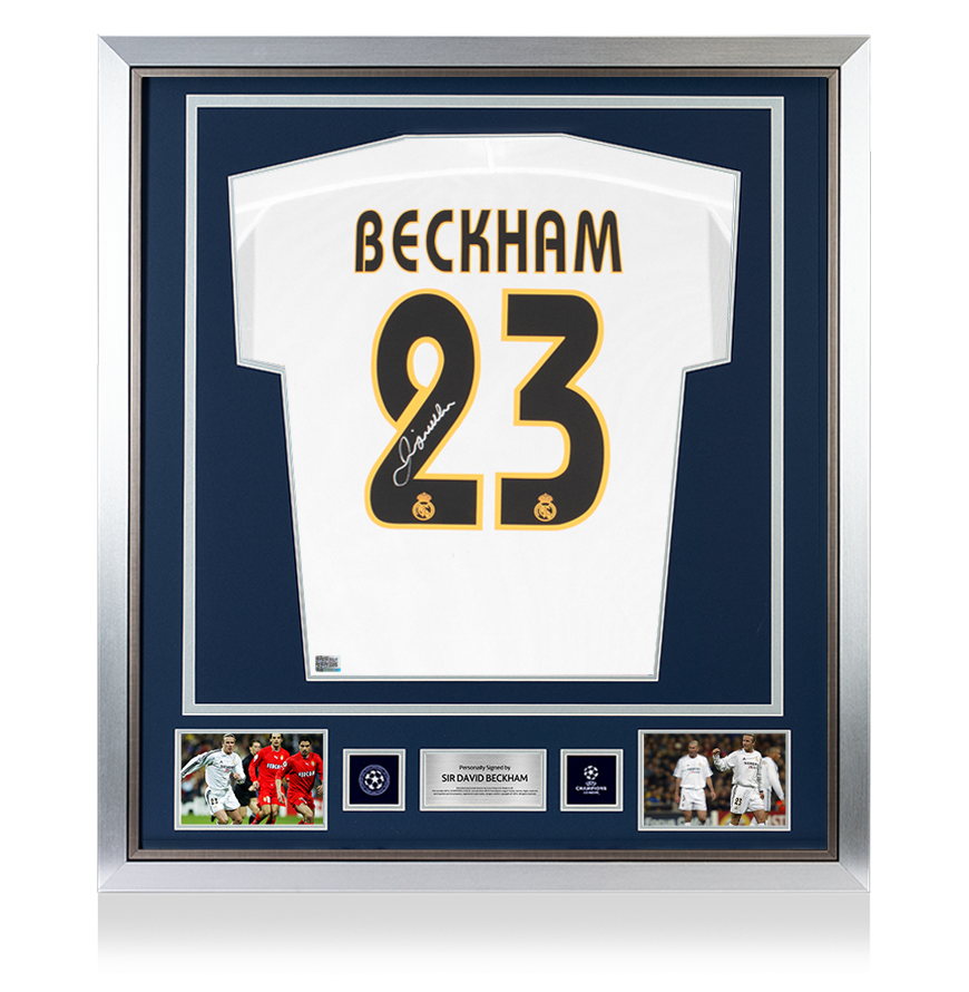 David Beckham Official UEFA Champions League Back Signed and Framed Re ...