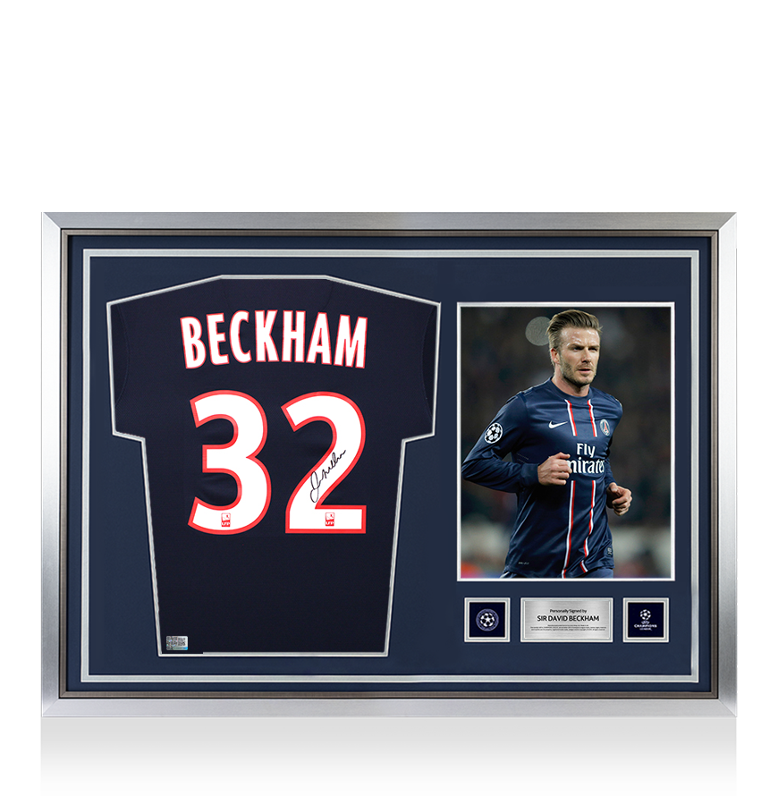 David Beckham Official UEFA Champions League Back Signed and Hero Fram - UEFA Club Competitions ...