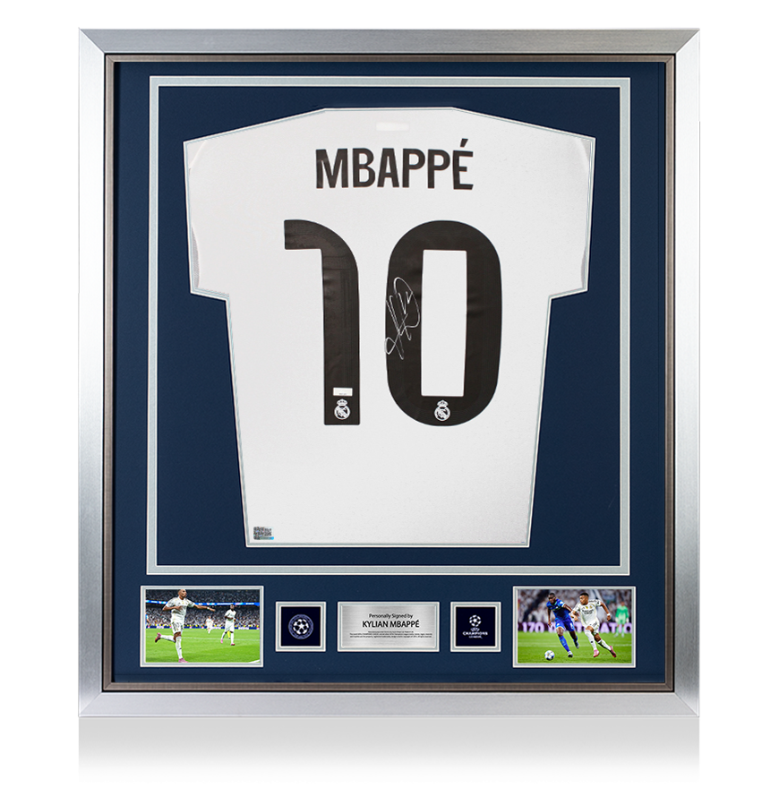 Kylian Mbappe Official UEFA Champions League Back Signed and Framed Re ...