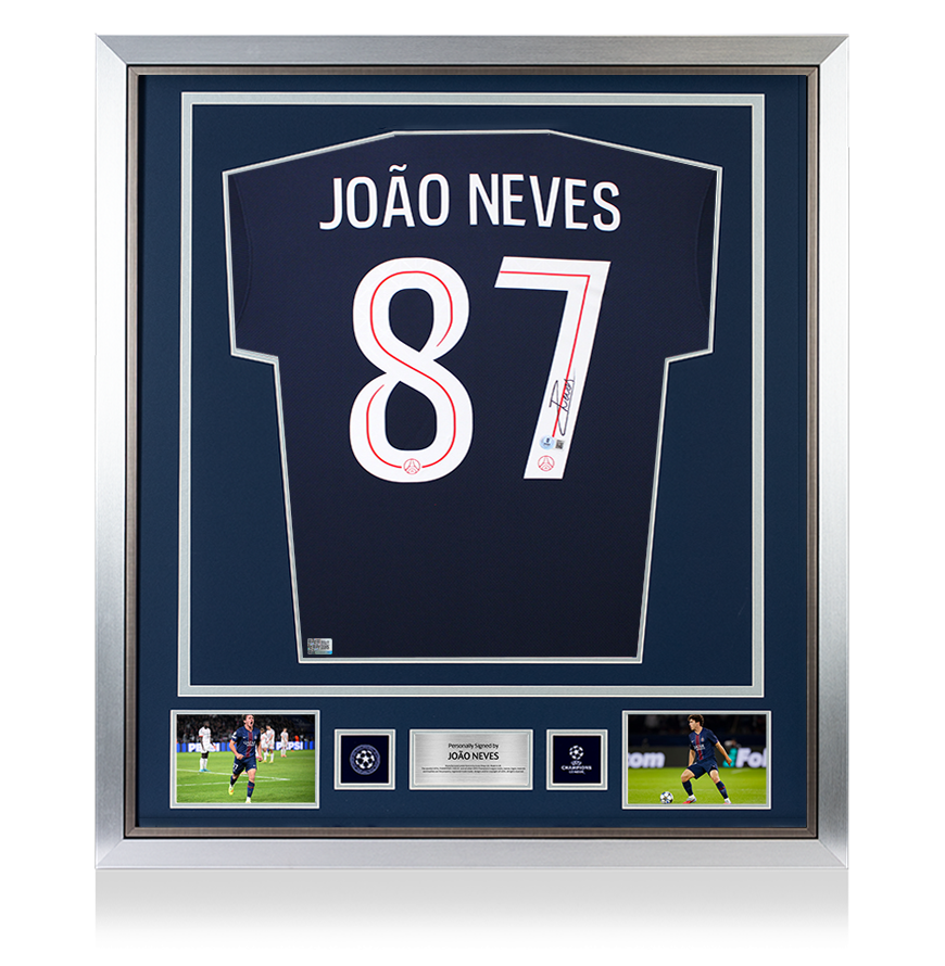 Joao Neves Official UEFA Champions League Back Signed and Framed Paris ...