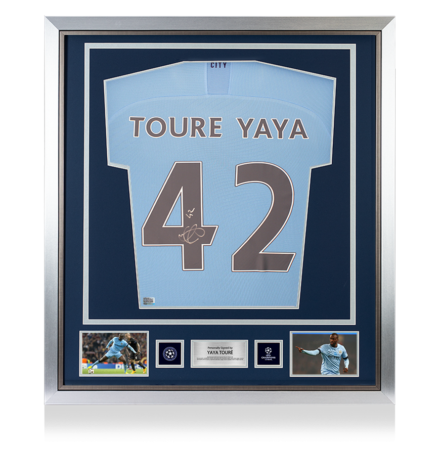 Yaya Toure Official UEFA Champions League Back Signed and Framed Manch ...