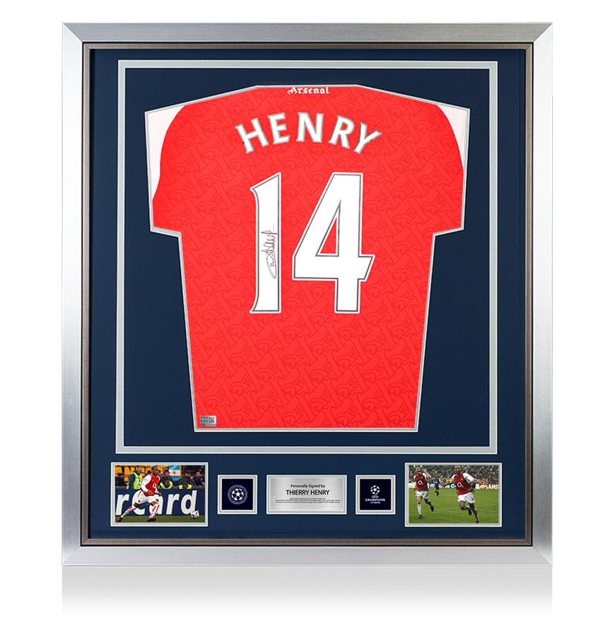 Thierry Henry Official UEFA Champions League Back Signed and Framed Ar ...