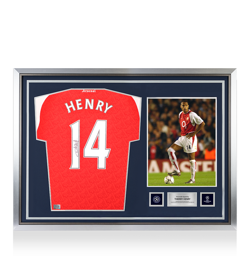 Thierry Henry Official UEFA Champions League Back Signed and Hero Fram ...