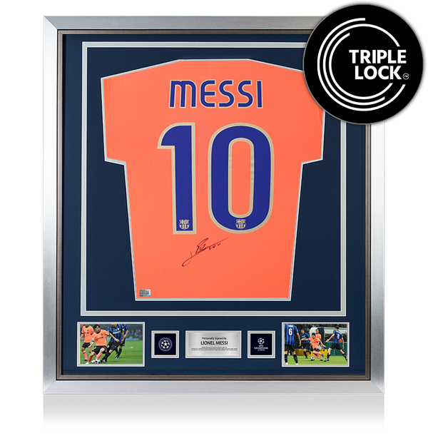 Lionel Messi Official UEFA Champions League Back Signed and Framed FC ...