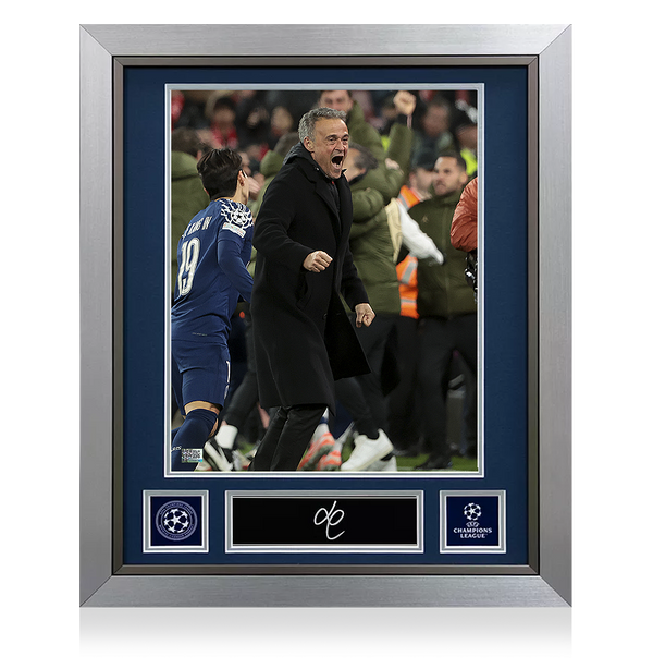 Luis Enrique Official UEFA Champions League Signed Plaque and Photo Fr ...