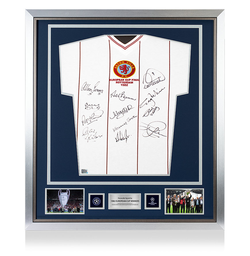 Multi-Signed and Framed Official UEFA Champions League Aston Villa 198 ...
