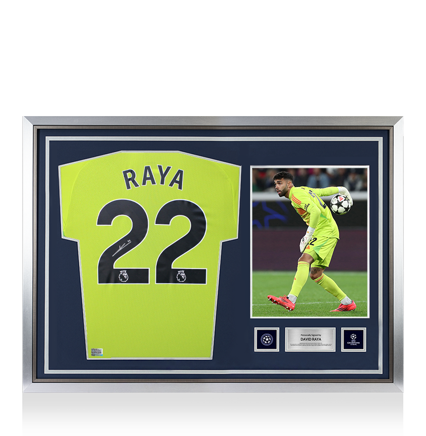 David Raya Official UEFA Champions League Back Signed and Hero Framed ...